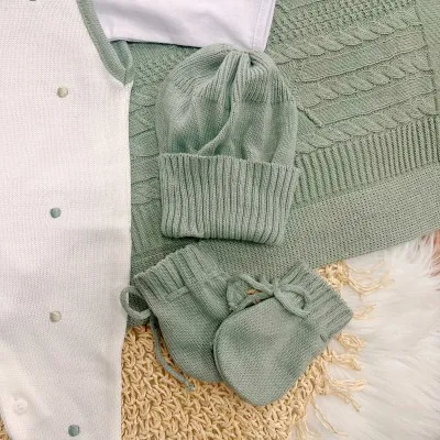 Saída de Maternidade Serenity - Verde e Branco